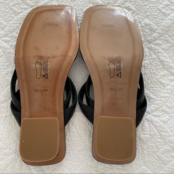 Adolfo Dominguez | Shoes | Adolfo Dominguez Black Thong Leather Sandals ...